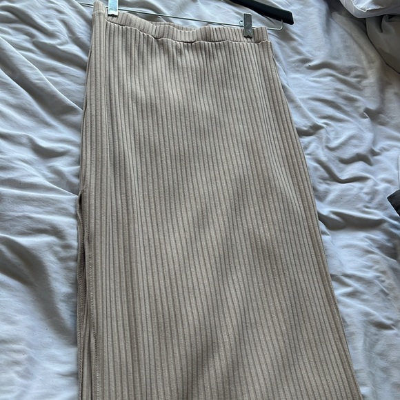 Skirts | Cream Brown Formfitting Maxi Skirt | Poshmark